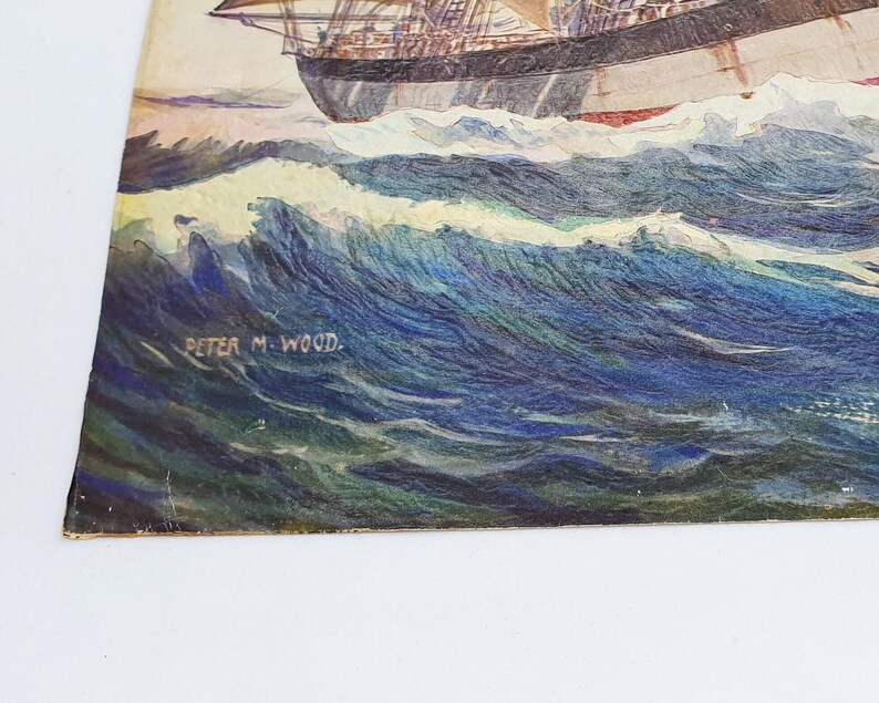 Vintage Peter M. Wood Tall Sailing Ship PRINT. "the Alastor", C1970 ...