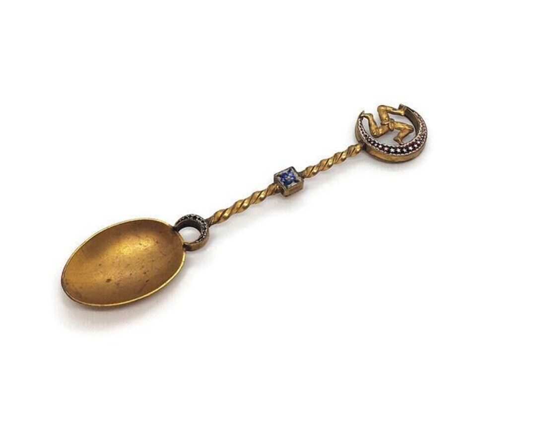 Vintage Micro Mosaic Souvenir Spoon: Isle of Man Crest - Etsy