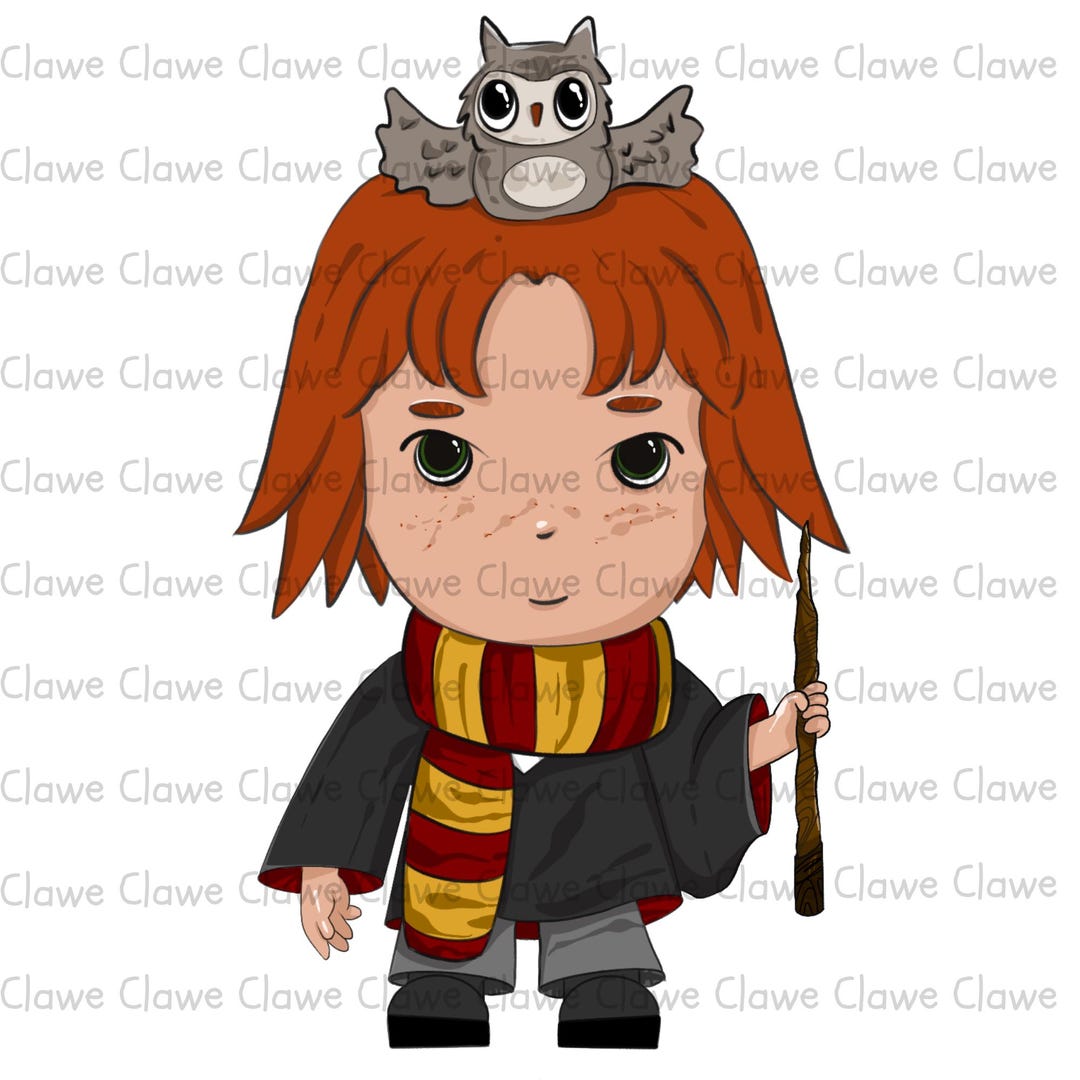Chibi Wizard School Clipart PNG – Hand Drawn Magical Hat & Spell Book ...