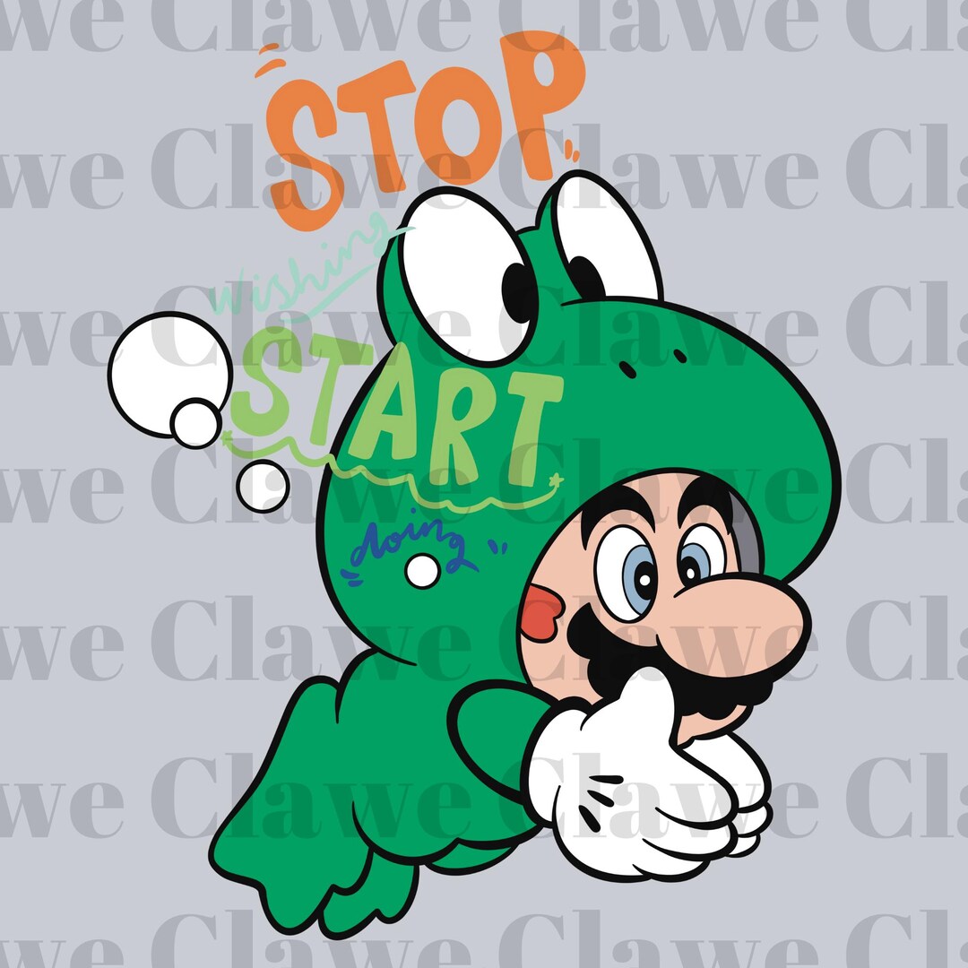 Super Mario Stop Start Clipart, Costume Design PNG (digital Download ...