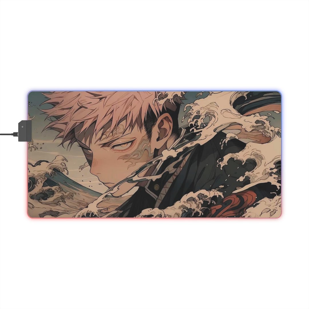 Anime Yuji Itadori LED Gaming Mouse Pad, Jujutsu Kaisen JJK Desk Mat ...