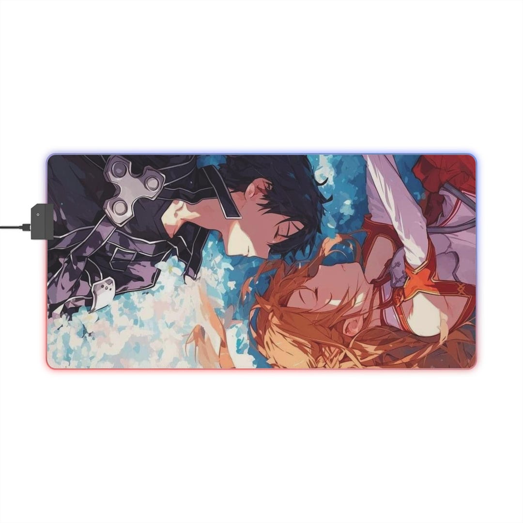 Anime LED Gaming Mouse Pad - Perfect for Gamers, Kirito & Asuna, Sword ...