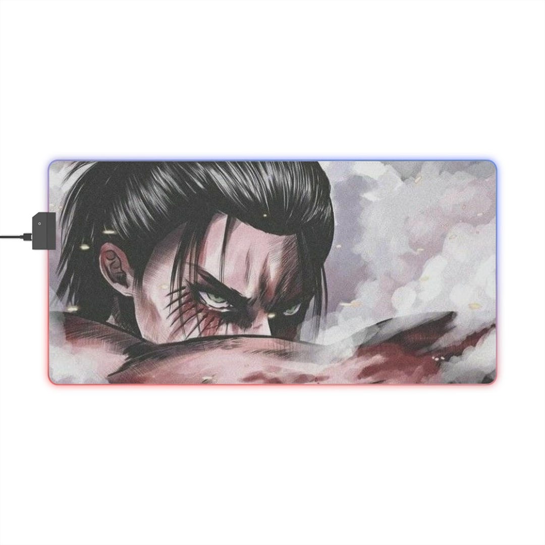 Anime AOT Eren Yaeger, LED Gaming Mouse Pad, Cool Desk Accessories ...