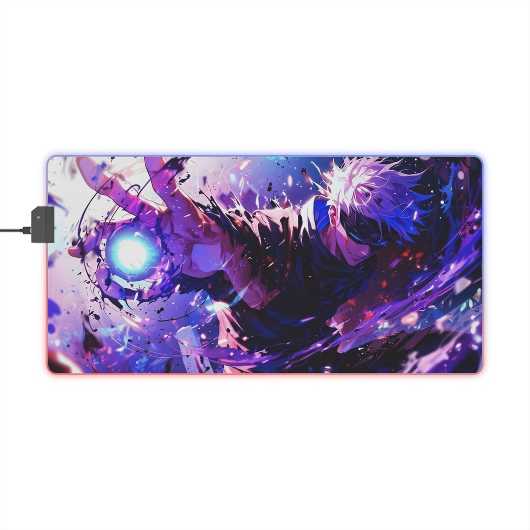 Gaming Mouse Pad, Gojo Satoru Design - Anime Mouse Mat, LED Desk Pad ...