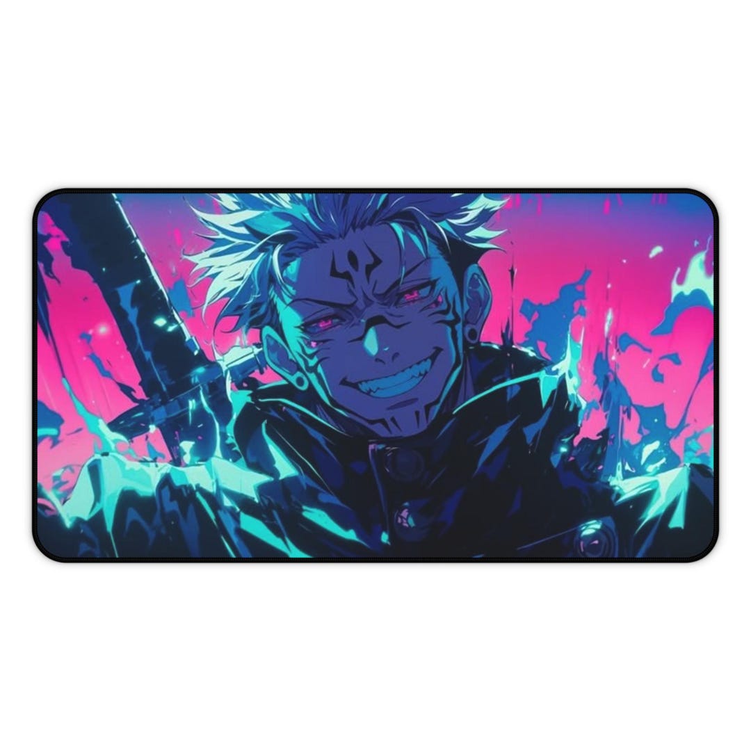 Anime Desk Mat, Jujutsu Kaisen Sukuna Itadori Yuji Cyber Punk JJK ...