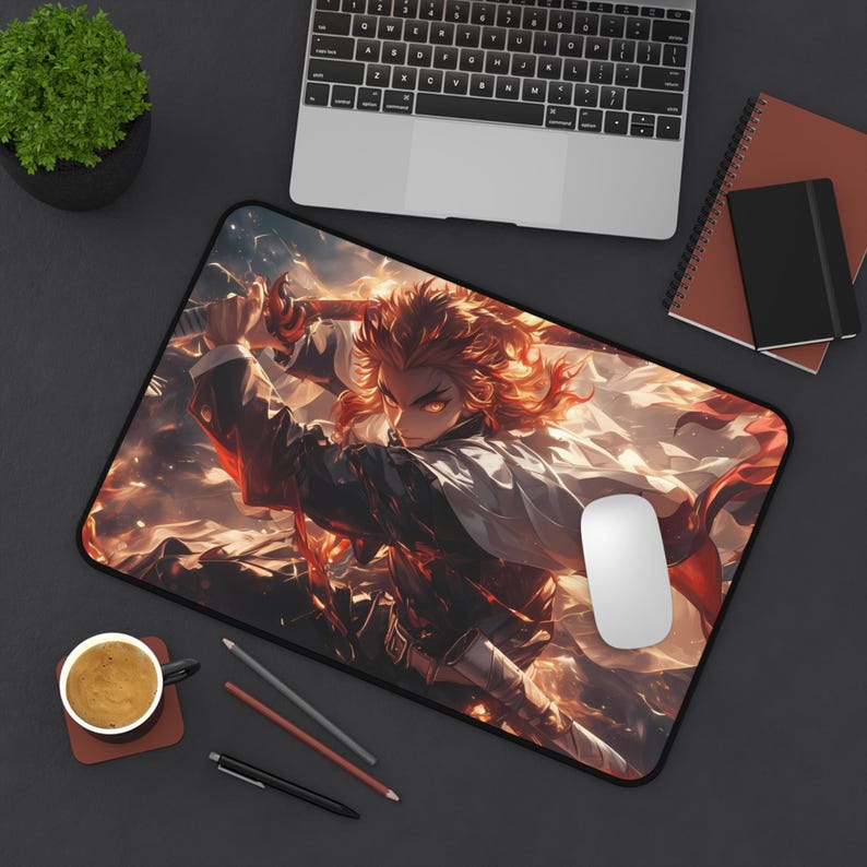Kyojuro Rengoku, Demon Slayer, Hashira, Anime Themed Gaming Desk Mat ...