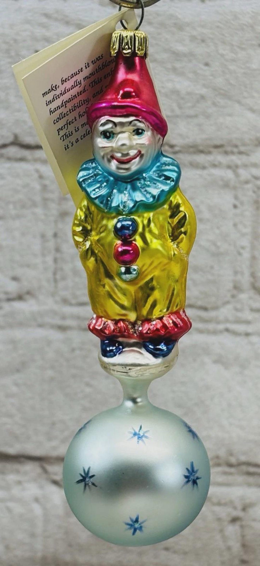 Christopher Radko Circus Star Clown Ornament 1993 93-358-1 Vintage ...