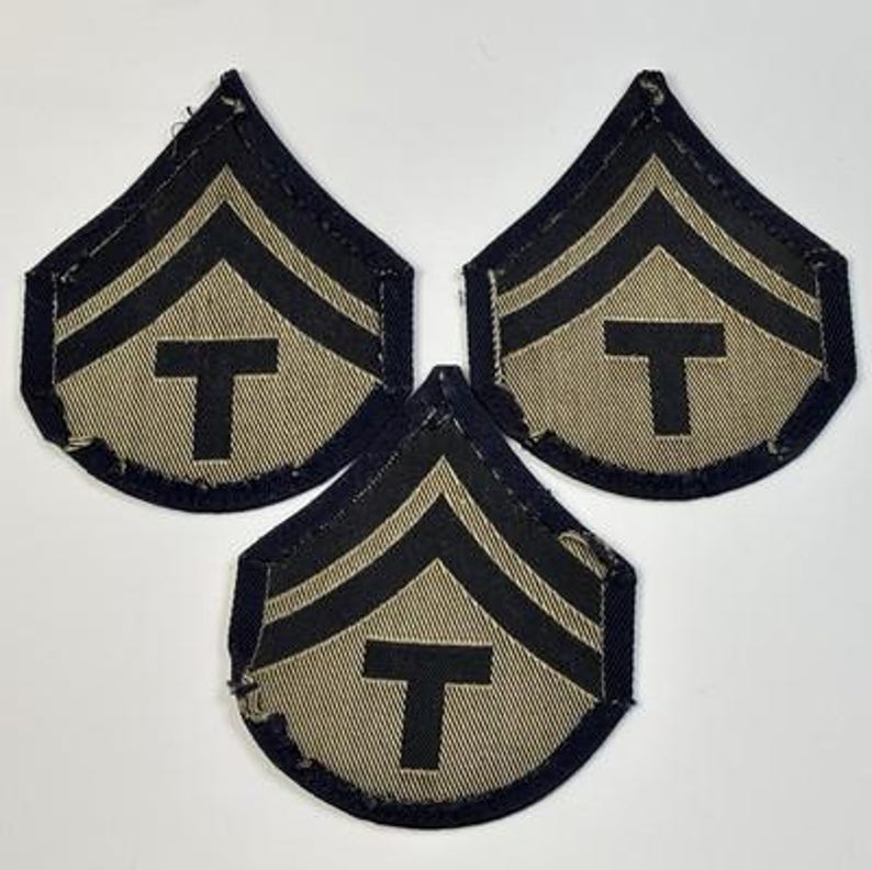 3 WWII US Army Tech Corporal T Chevrons Patches Original - Etsy