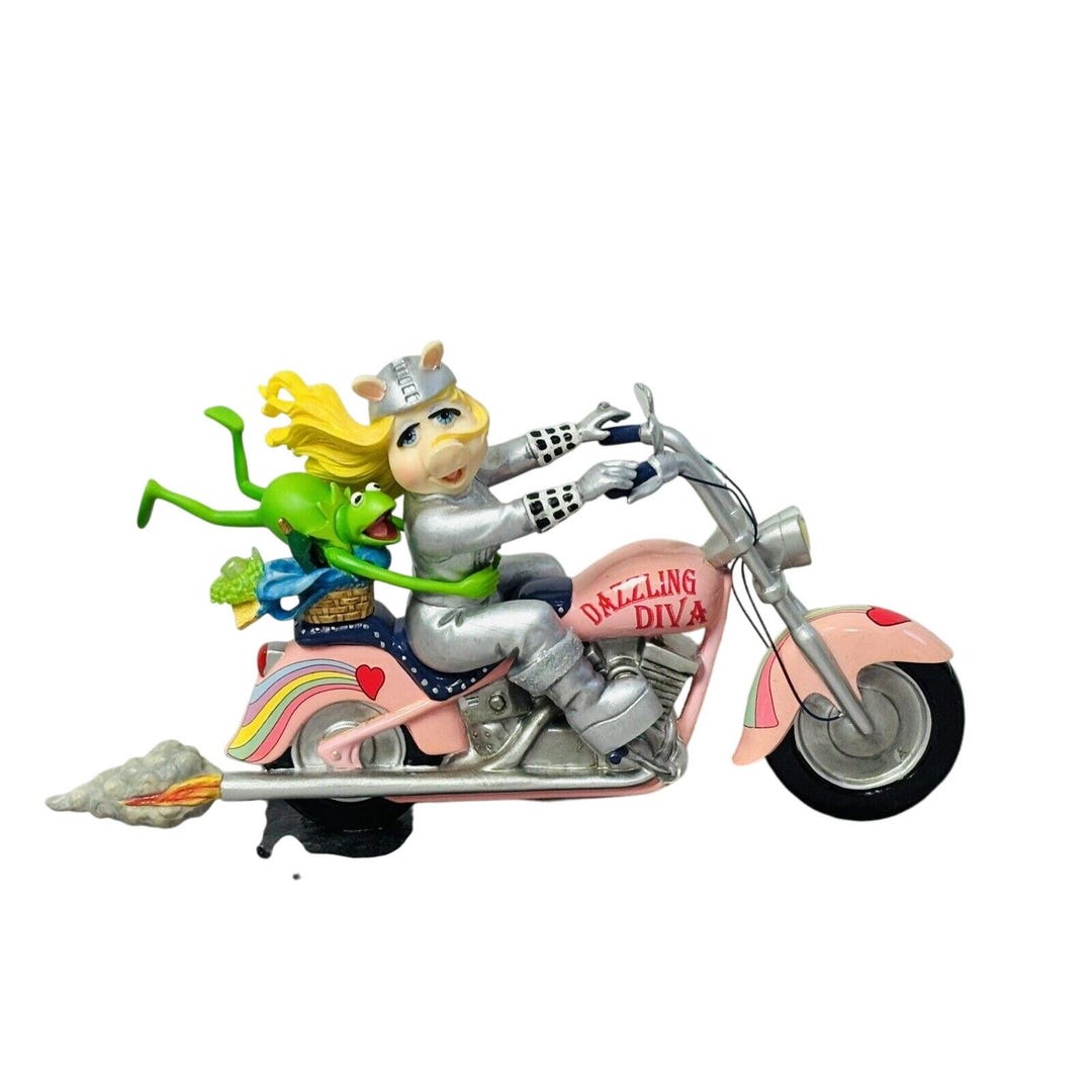 Muppets Miss Piggy & Kermit Motorcycle Mania Together 4 Ever Figurine W ...