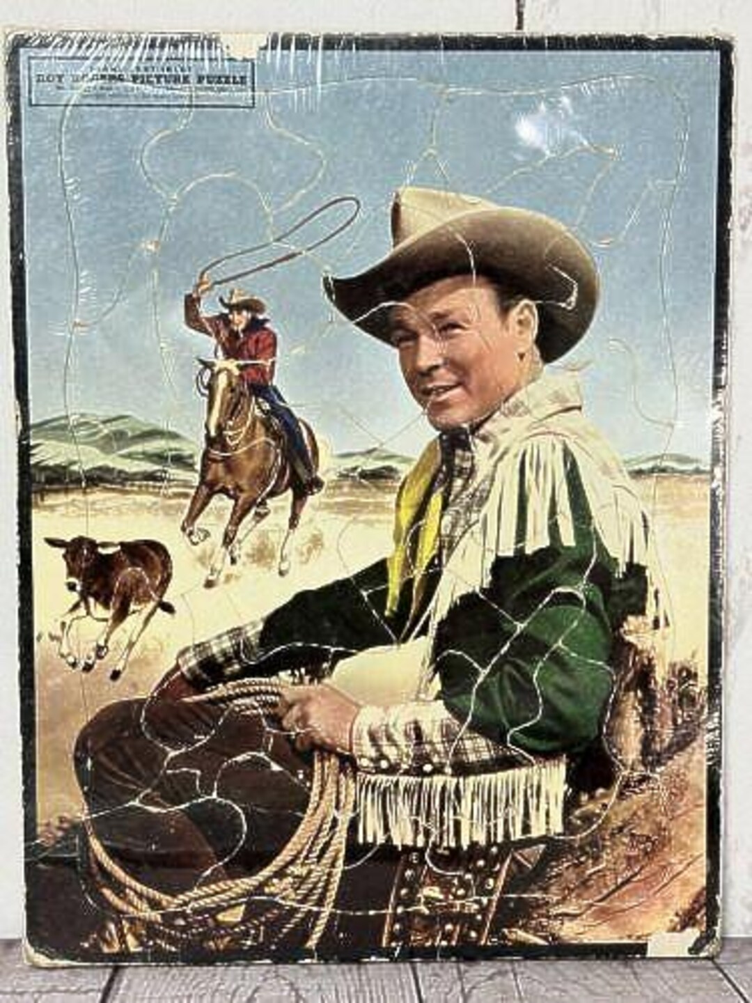 1950s Roy Rogers Roping Cows Frame Tray Picture Puzzle 15” X 11.5” - Etsy