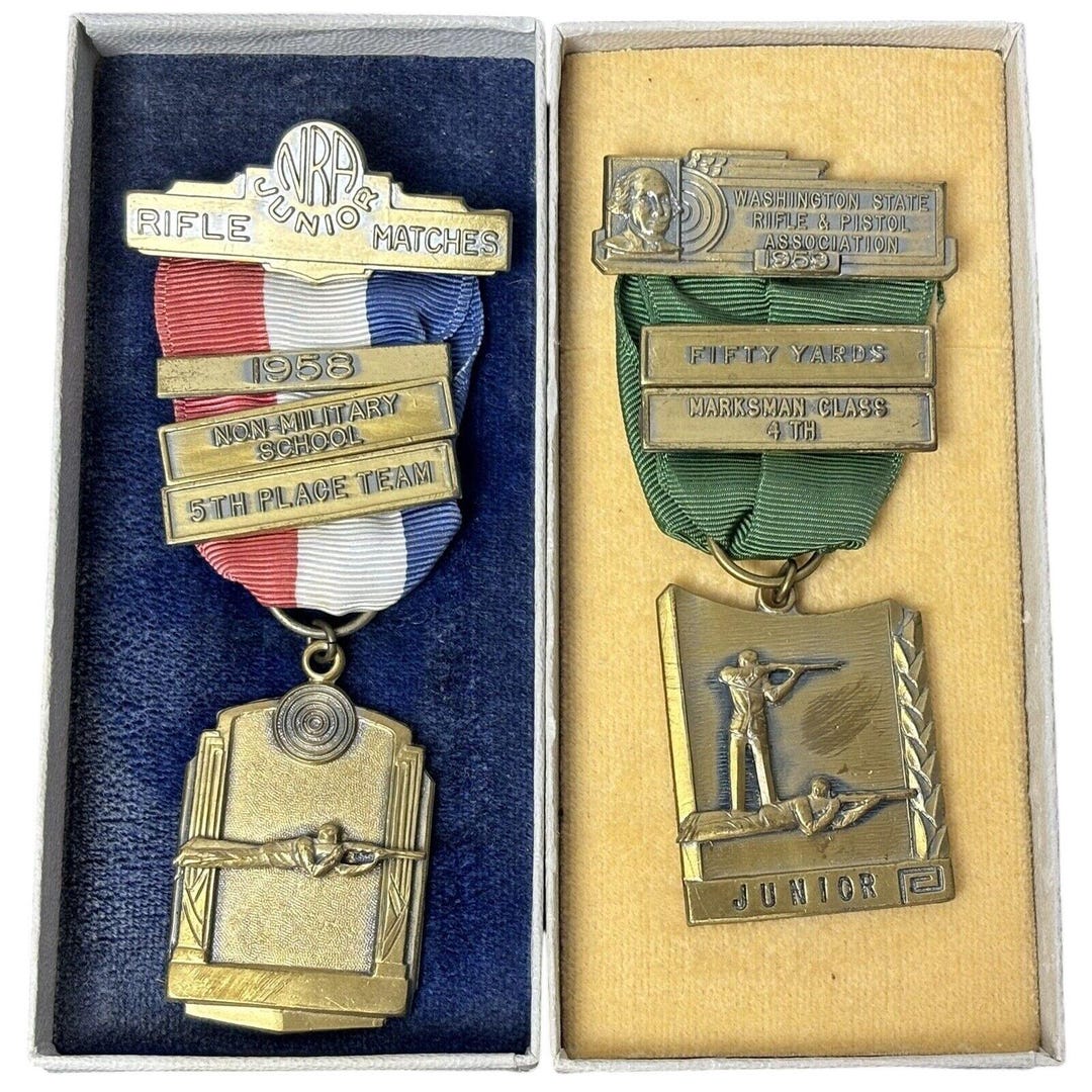 Two 1950s SHOOTING MEDAL AWARDS Ribbons Matches With Original Boxes - Etsy