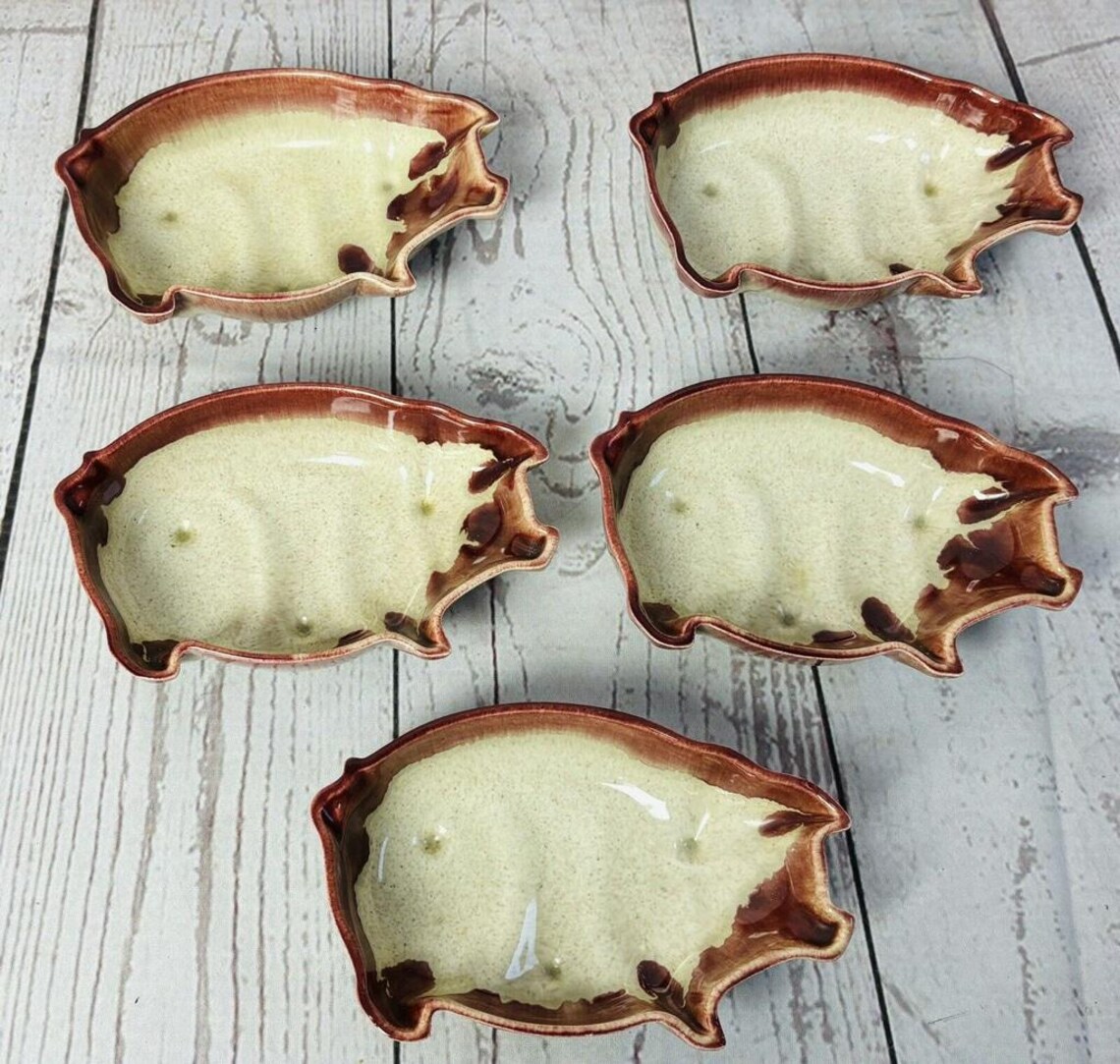Vintage Set of 5 Pig Shaped Dishes Nut, Sauce, Candy Ceramic 6.5” W - Etsy