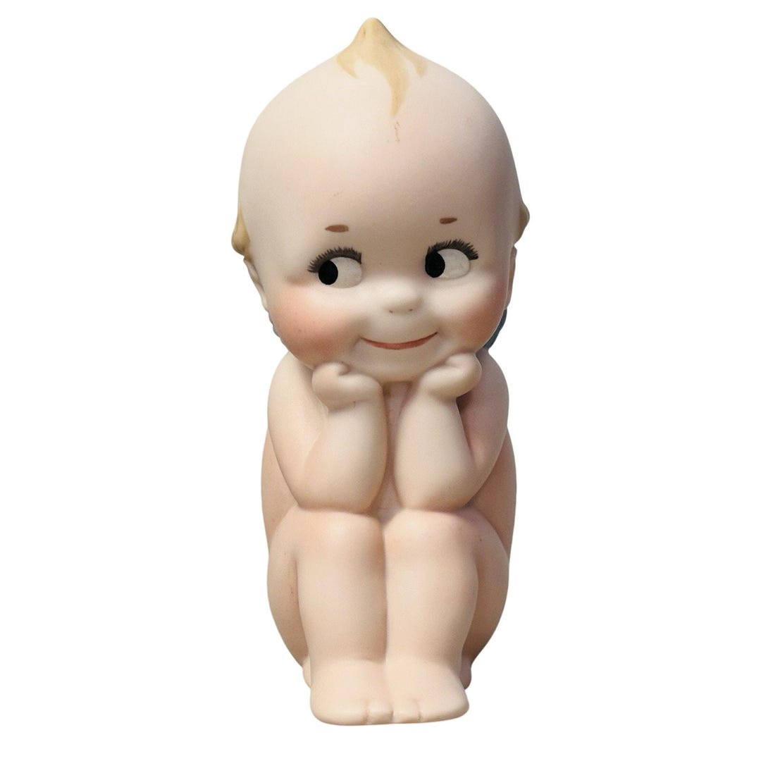 Vintage Kewpie Style Figurine 5”sitting Pose With Wings Rose O’neill ...