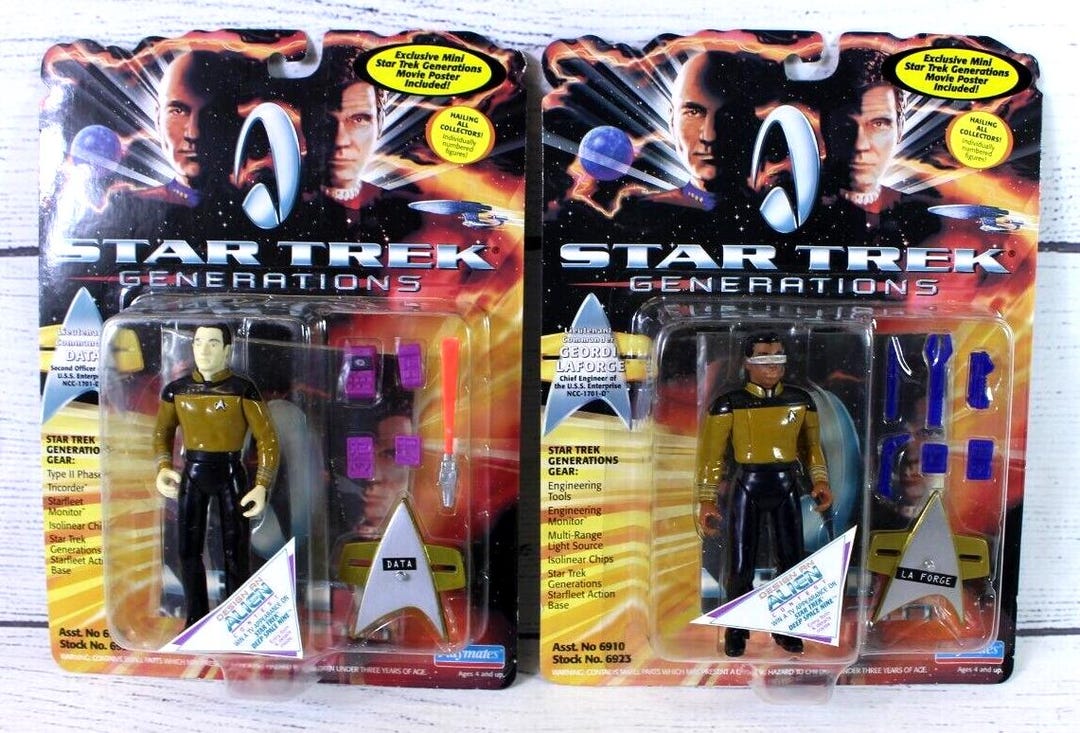 2 Star Trek Generations Lt Data & Geordi La Forge Action Figures ...