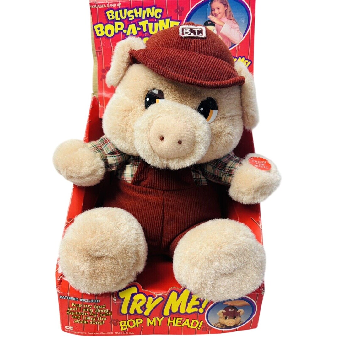 Blushing Bop A Tune Pig Stuffedplush W/box Head Bop Works - Hand Doesn ...