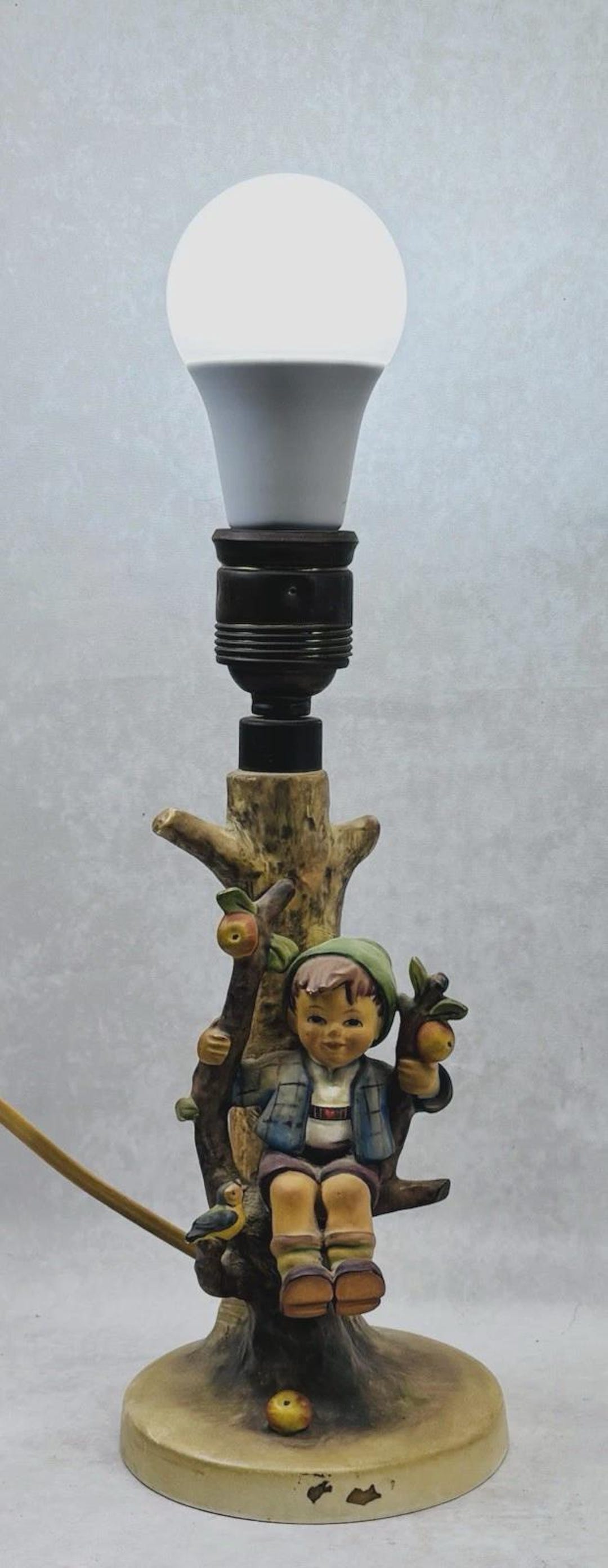 Vintage Goebel Hummel Apple Tree Boy 230 Table Lamp Working TMK-5 1970s ...