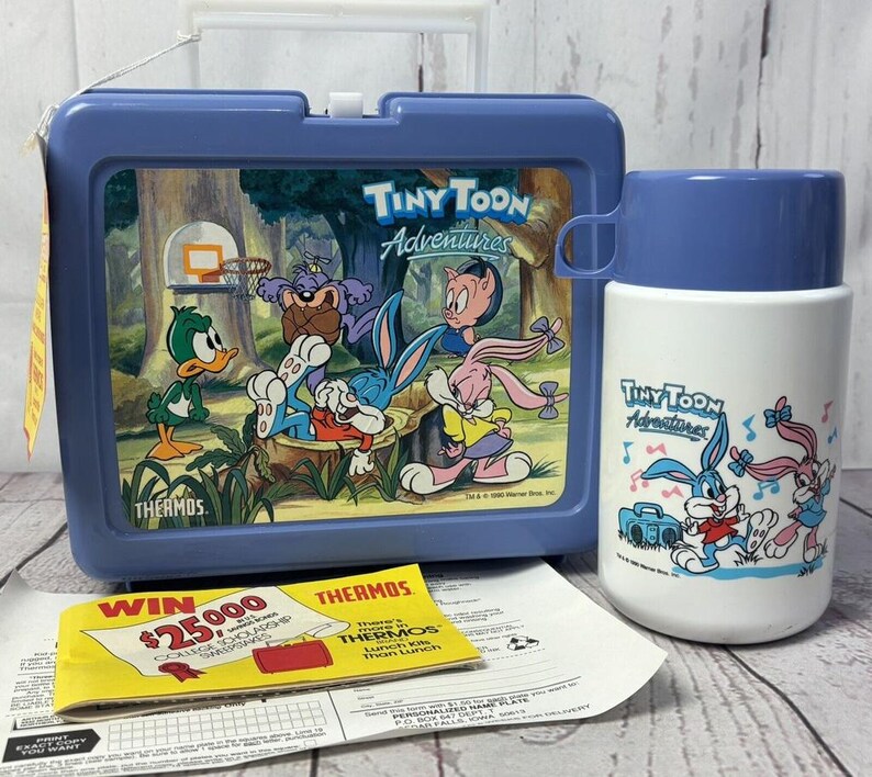 Tiny Toon Adventures Lunch Box Vintage 1990 Warner Bros. With Thermos ...