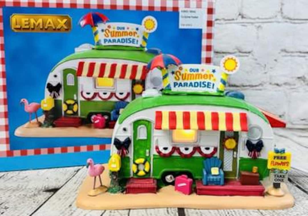 Lemax Lighted Camper Trailer: Summer Americana Village Display #95453 ...