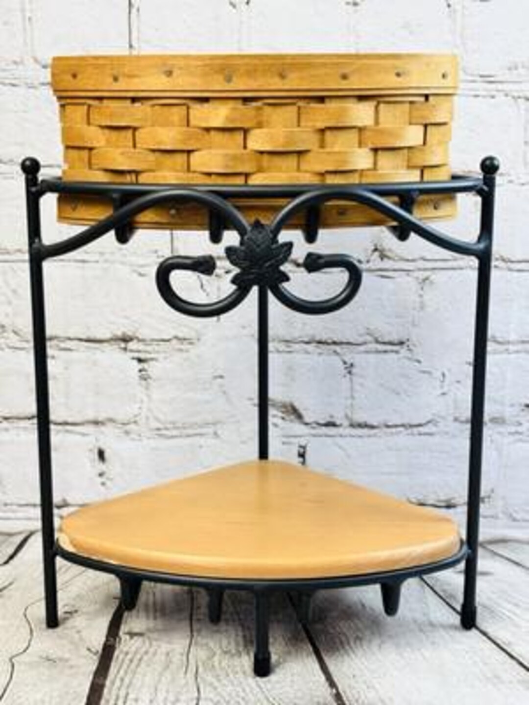 Longaberger Wrought Iron Corner Stand With Baskets 11.75” - 2004 READ ...
