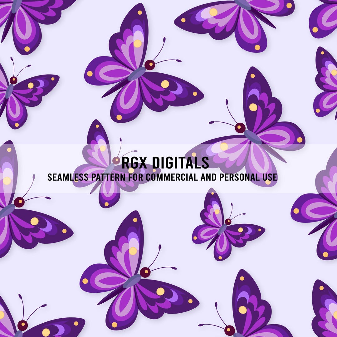 Purple Butterfly Seamless Pattern, Monarch Butterfly Seamless Pattern ...