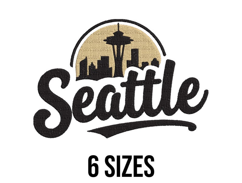 Seattle Embroidery Design - Seattle Tower Silhouette Embroidery Design ...