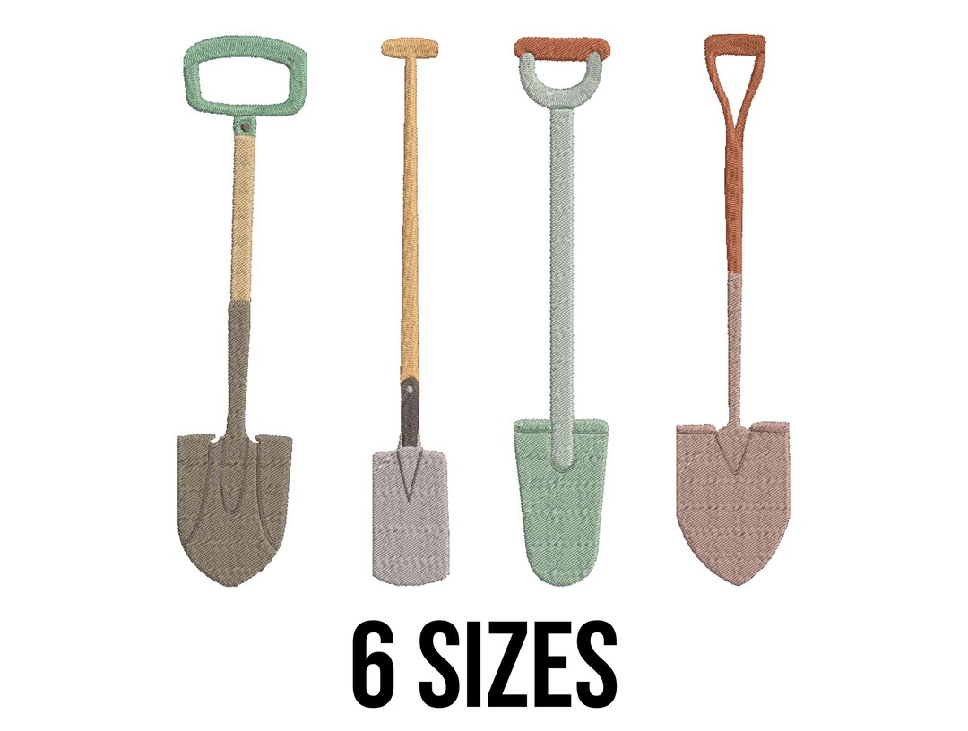 Shovel Set Embroidery Design - Soil Excavation Tools Embroidery Design ...