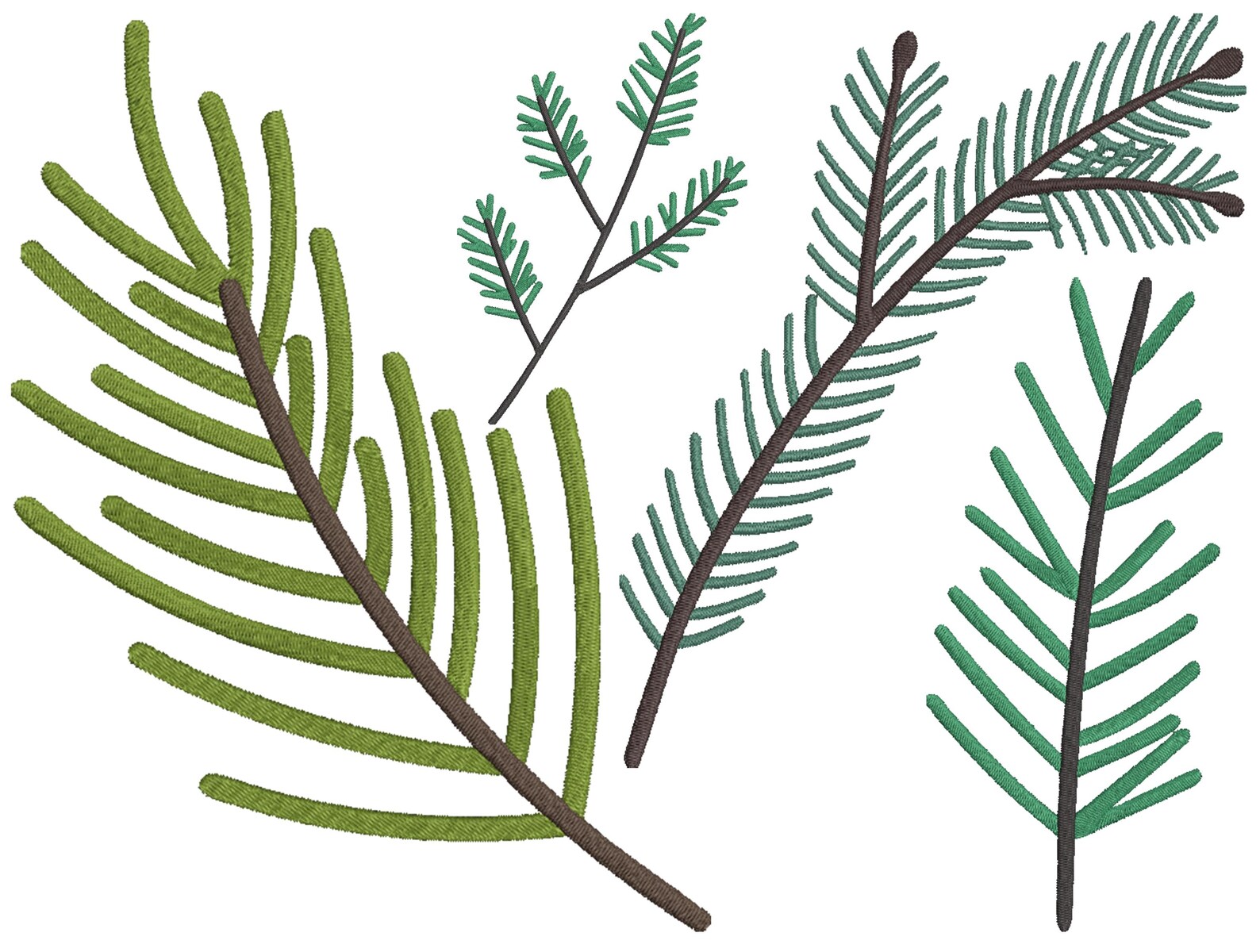 Spruce Tree Branch Embroidery Design - Pine Tree Branch Embroidery ...