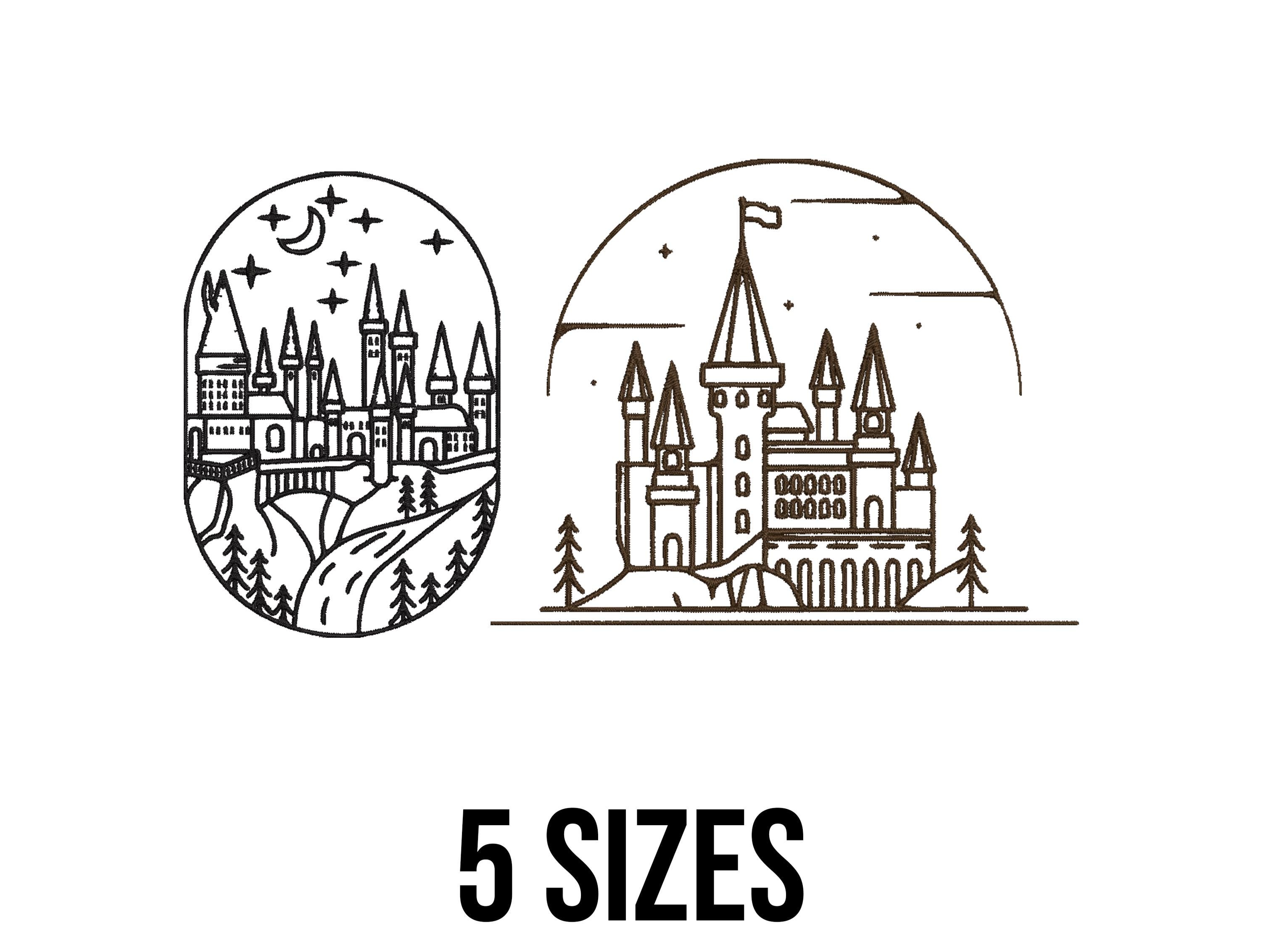 Hogwarts Alumni Castle Embroidery Design - Magical Castle Embroidery ...