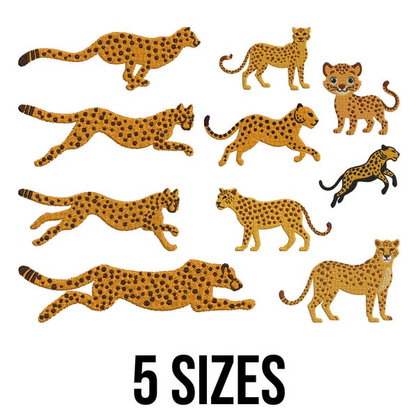 Leopard Embroidery Designs - Etsy