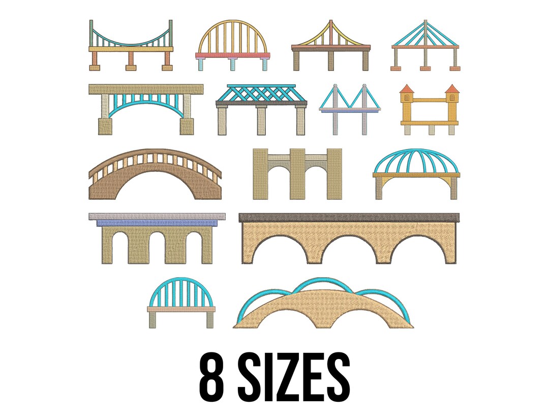 Bridge Embroidery Design - Bridge Construction Embroidery Design ...