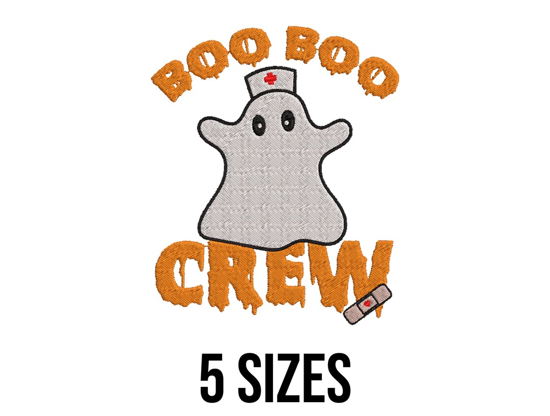 Boo Boo Crew Embroidery Design - Cute Spooky Halloween Nurse Ghost ...