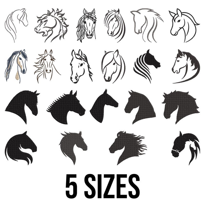 Horse Head Embroidery Design - Etsy
