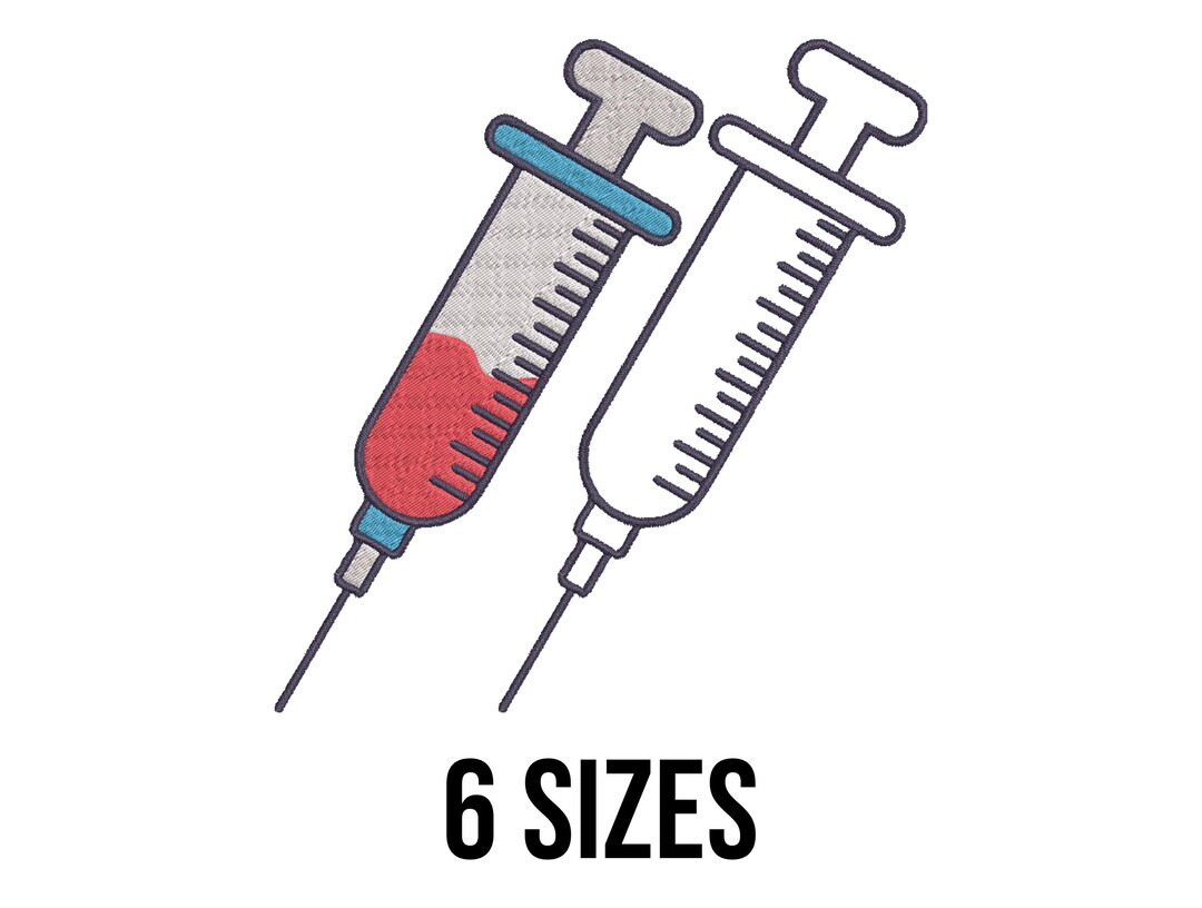 Syringe Embroidery Design - Injection Embroidery Design - Injection ...