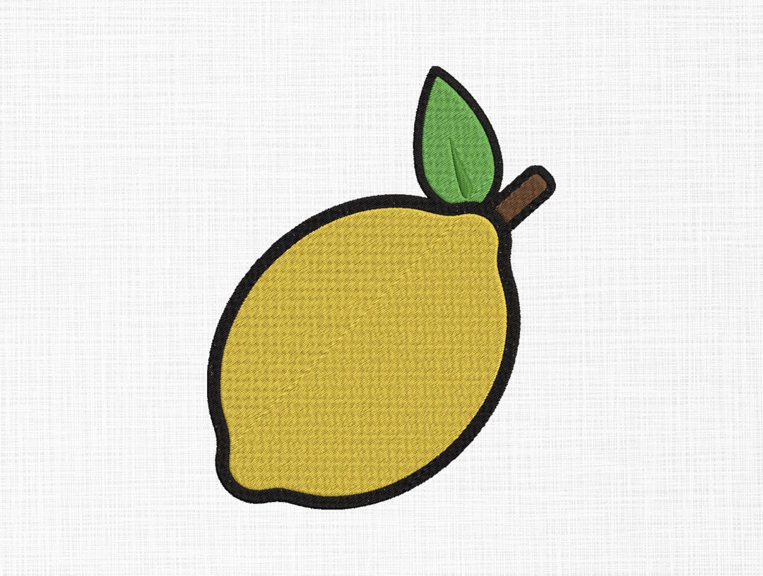 Lemon Embroidery Design Files- Lemon With Leaf Embroidery Files ...
