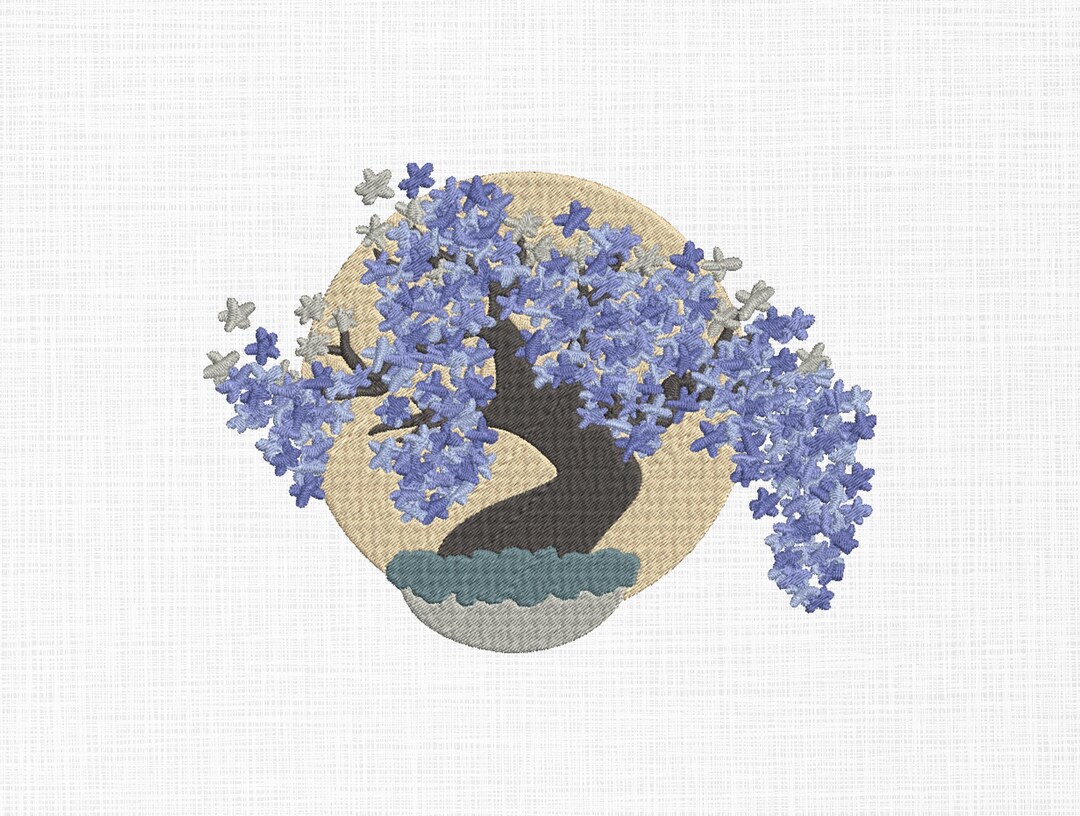 Jacaranda Tree Embroidery Design - Jacaranda Embroidery - Tree ...