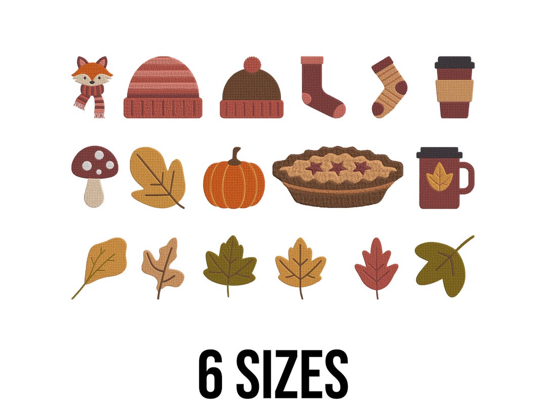 Autumn Fall Bundle Embroidery Design - Cozy Season Bundle Embroidery ...
