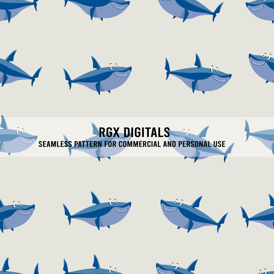 Sharks Seamless Background Pattern for Boys Shark Print Digital ...