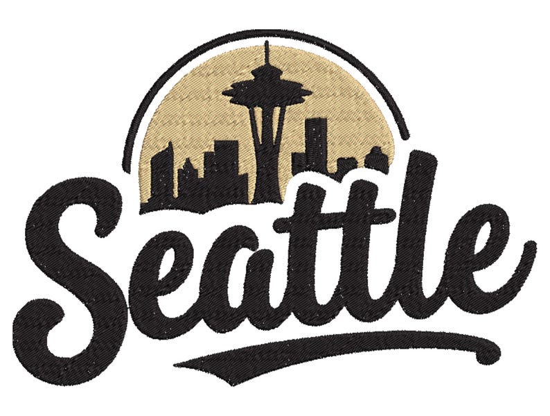 Seattle Embroidery Design - Seattle Tower Silhouette Embroidery Design ...