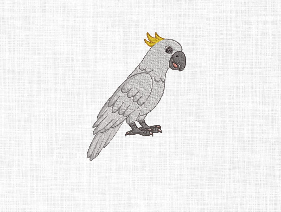 Cockatoo Embroidery Design - Cute Cockatoo Bird Embroidery Design ...