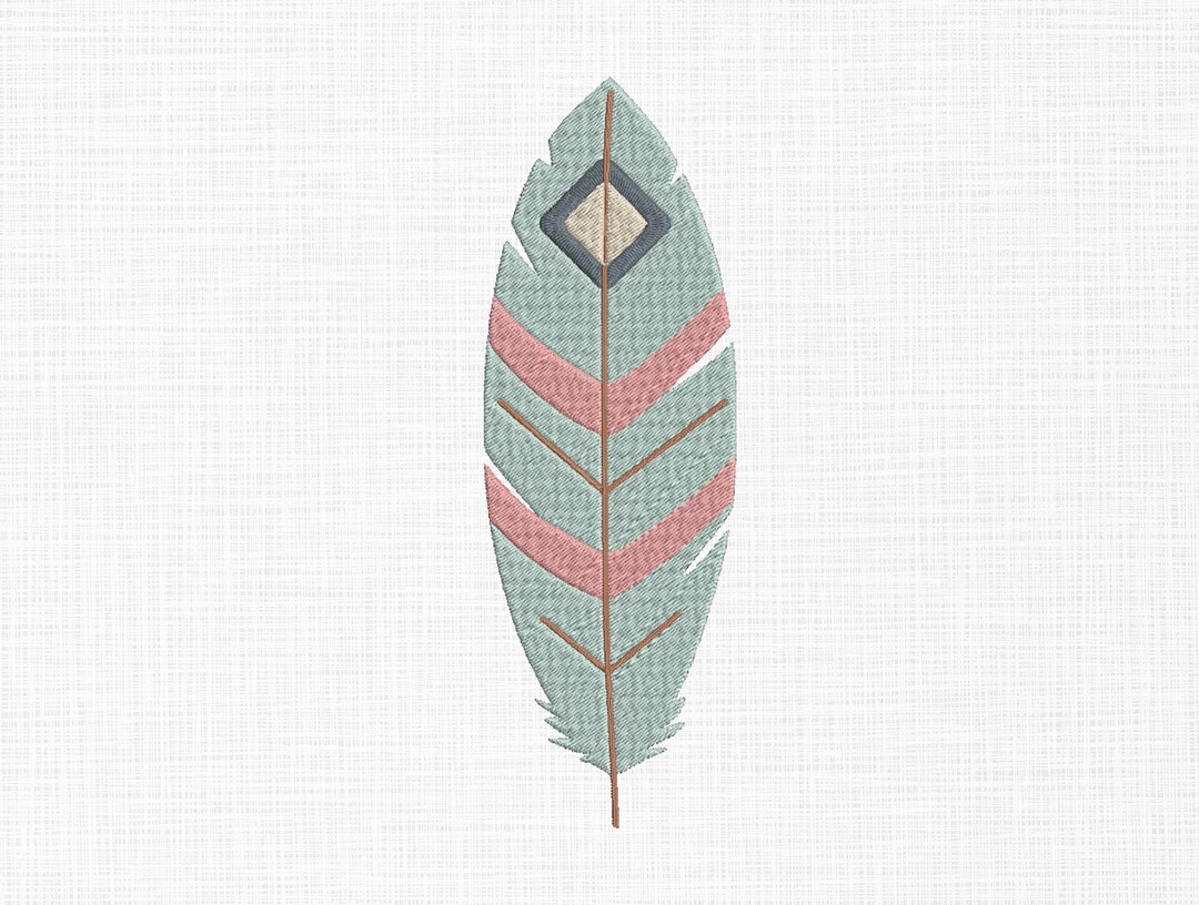 Feather Embroidery Design - Bird Feather Embroidery - Colorful Feather ...