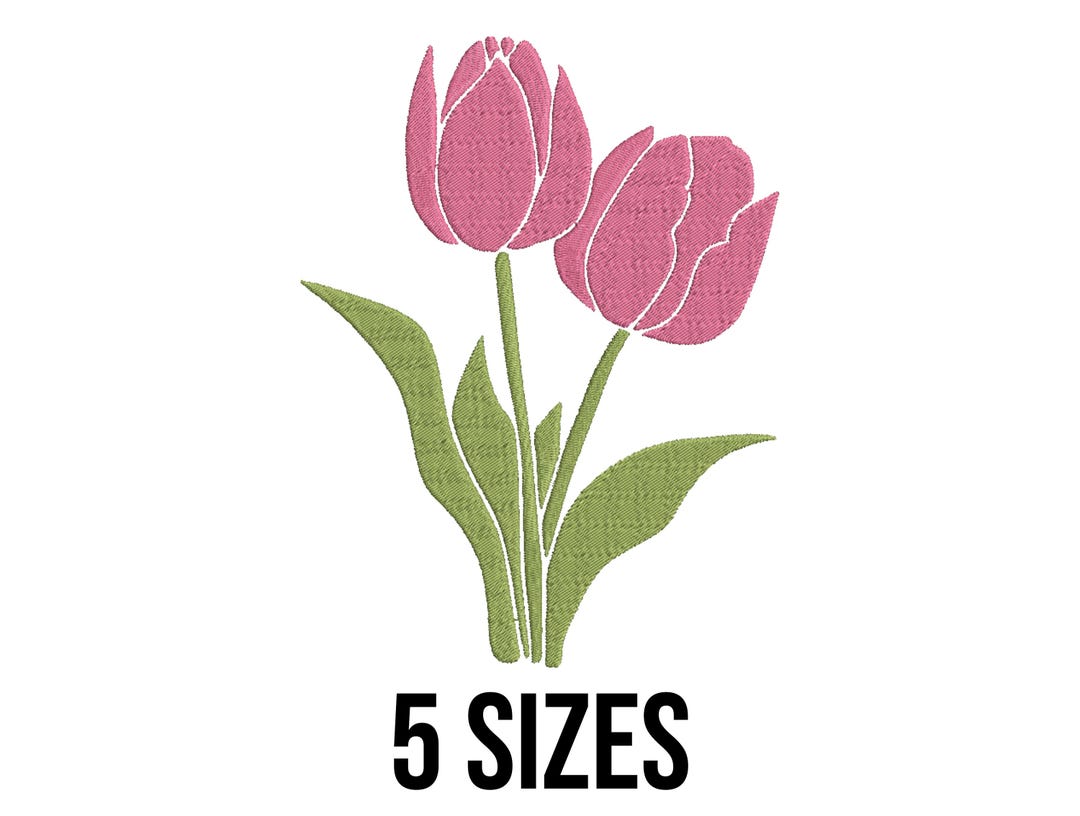 Tulip Flower Embroidery Design - Tulips Flower Embroidery Design ...