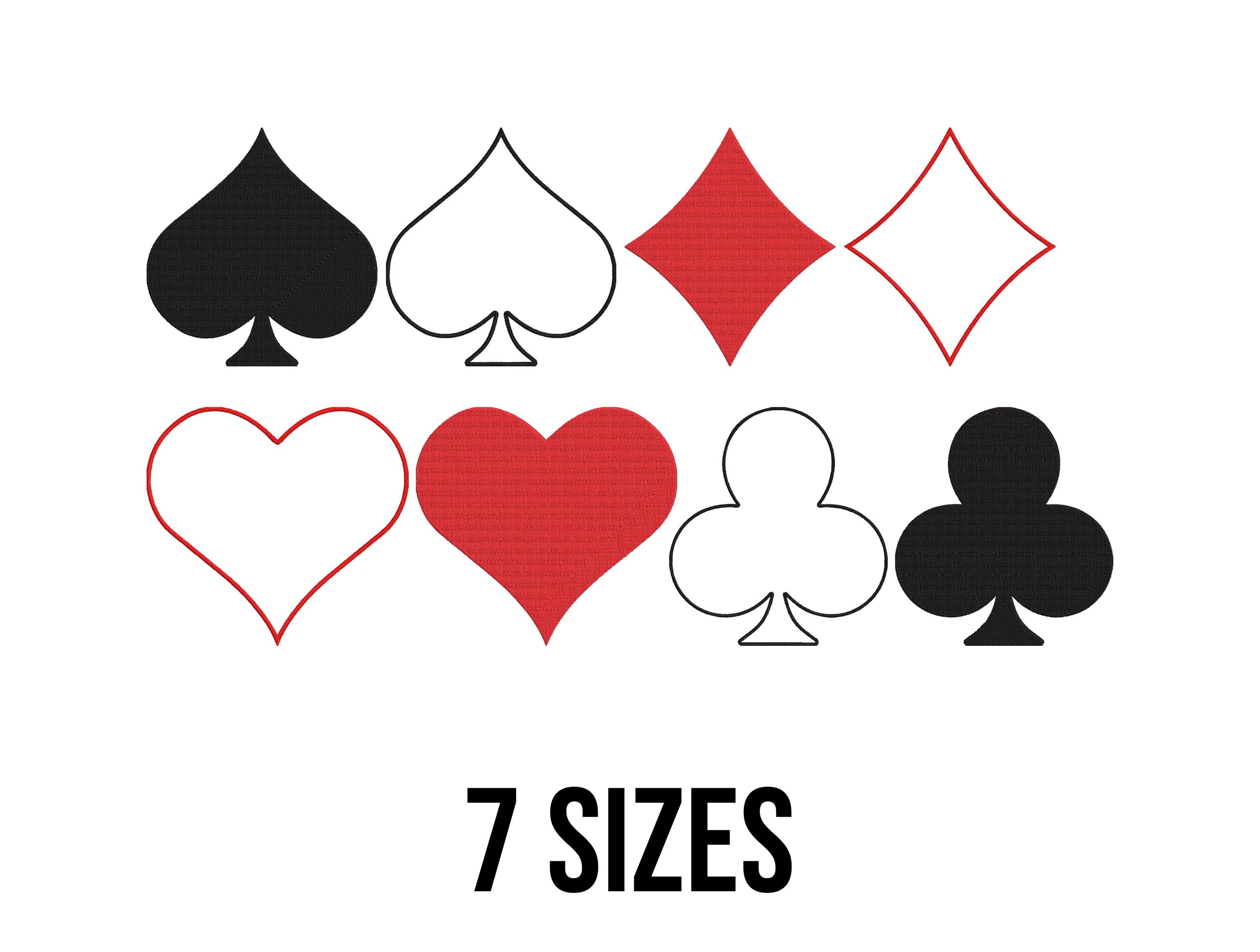 Poker Suits Embroidery Design - Playing Card Suits Embroidery Design ...