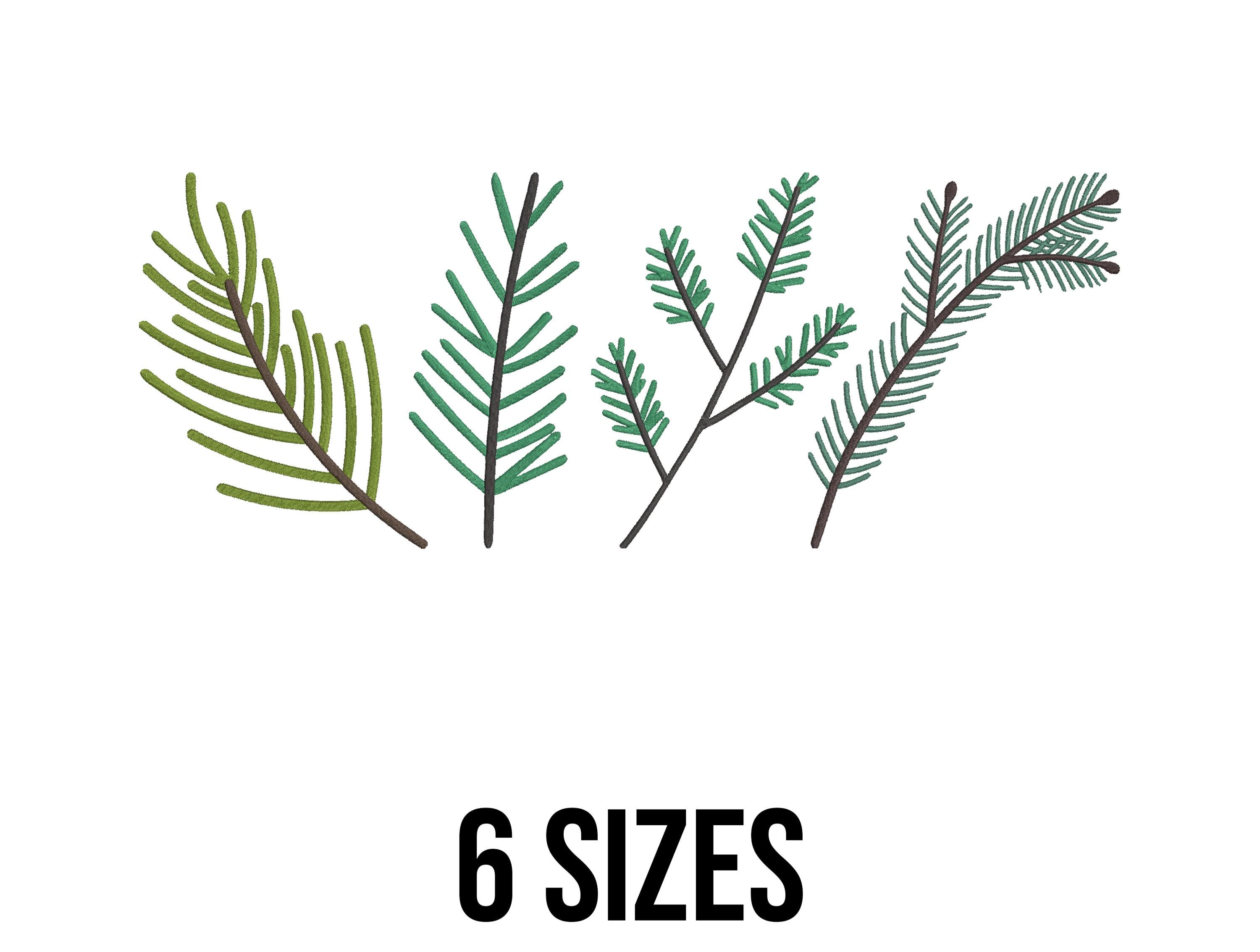 Spruce Tree Branch Embroidery Design - Pine Tree Branch Embroidery ...
