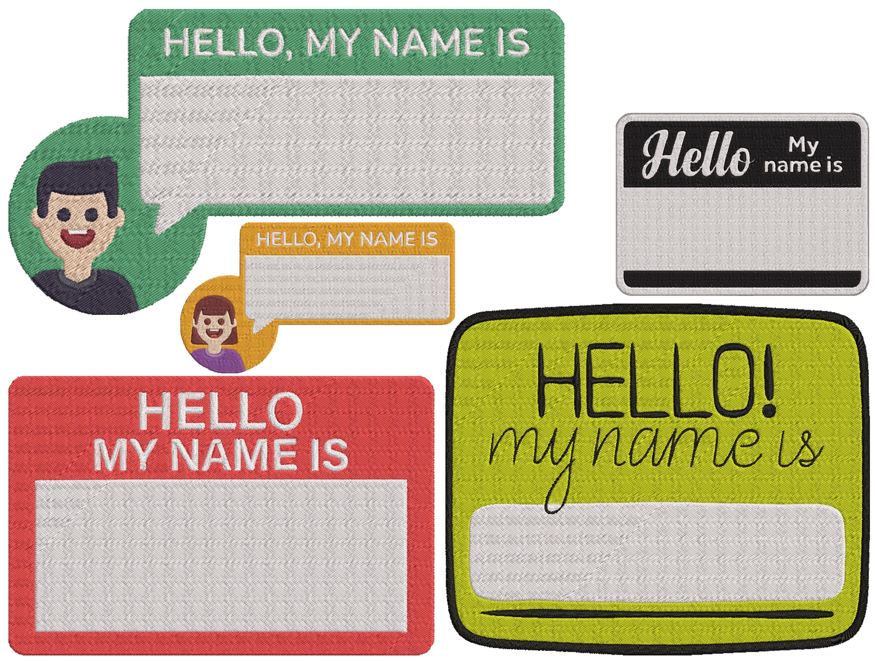 Hello My Name is Embroidery Design - Name Badge Embroidery Design ...