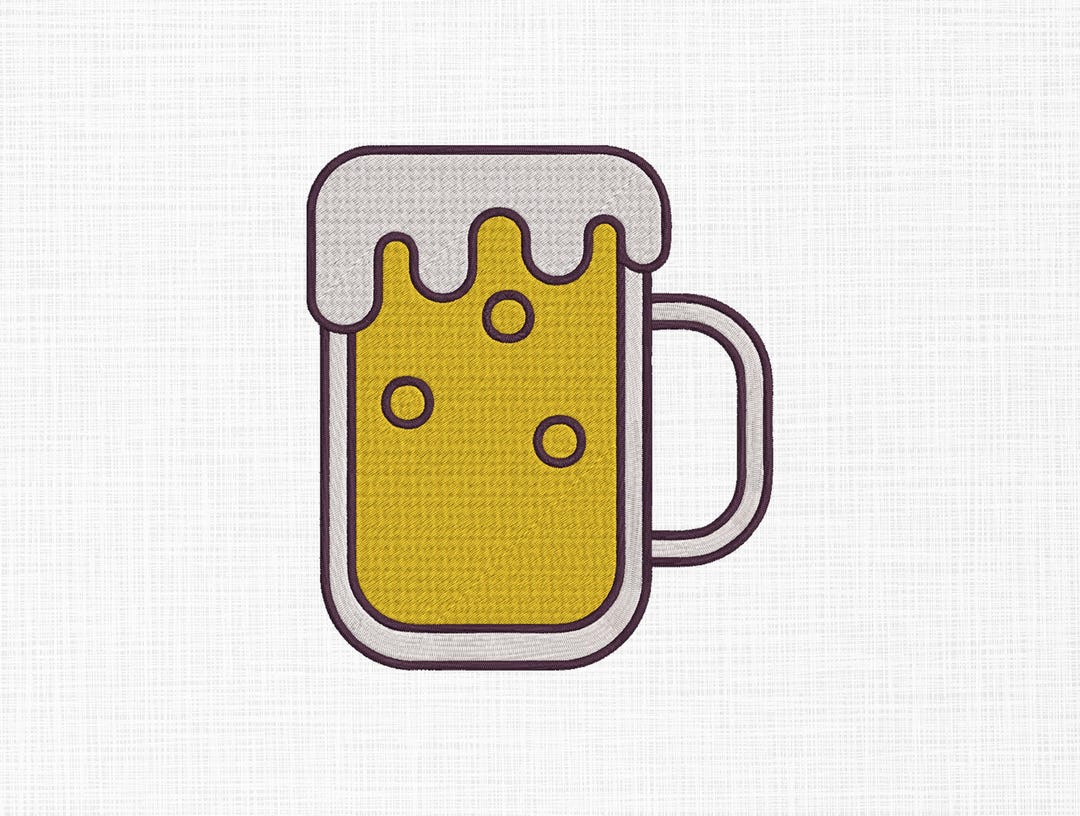 Beer Mug Embroidery Design - Mug of Beer Embroidery Design - Beer Glass ...