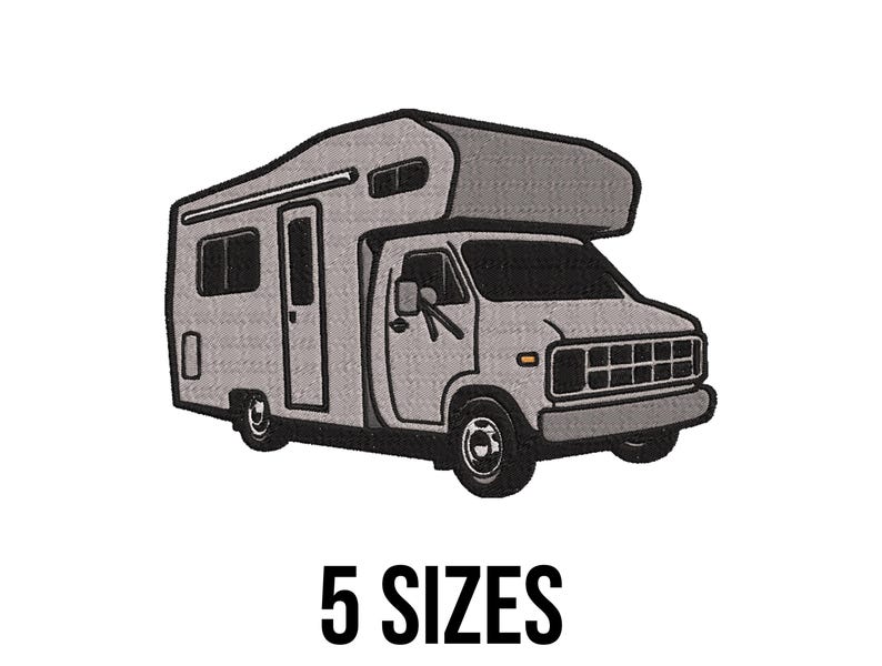 Camper Van Embroidery Design - Camper Car Embroidery Design- Camper Bus ...