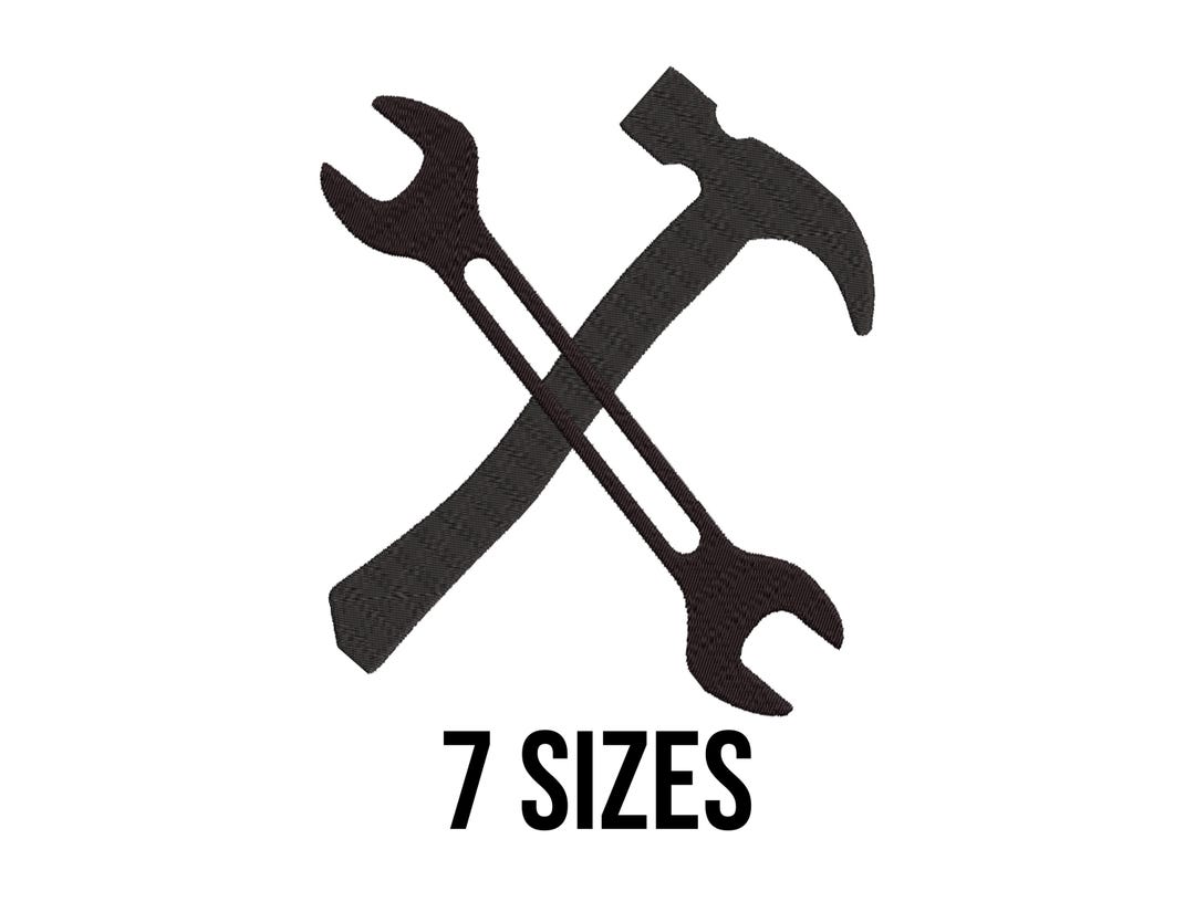 Hammer Embroidery Design - Wrench Embroidery Design - Construction ...
