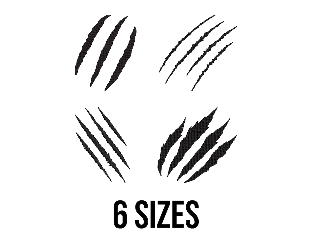 Claws Scratch Embroidery Design - Animals Paws Claws Embroidery Design ...