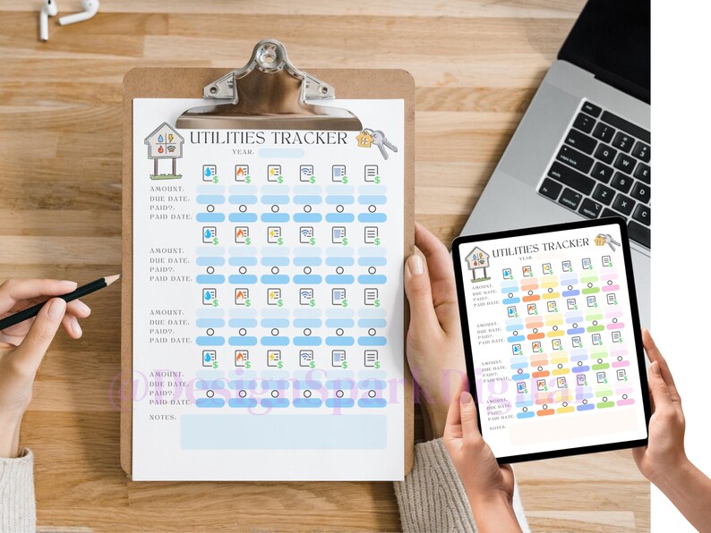 Utility Bill Tracker PDF | Monthly Home Expenses Printable, Months Bill ...