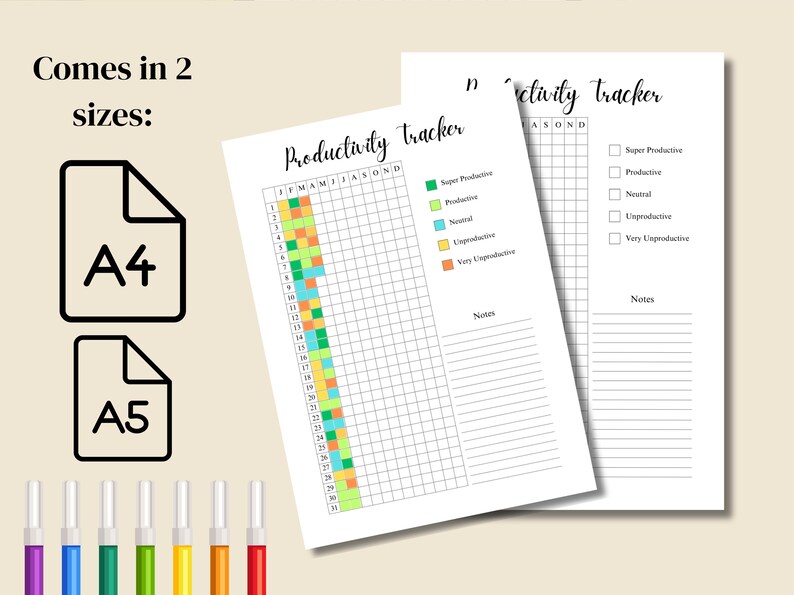 Productivity Tracker in Pixels - Printable Planner Page - Daily Task ...